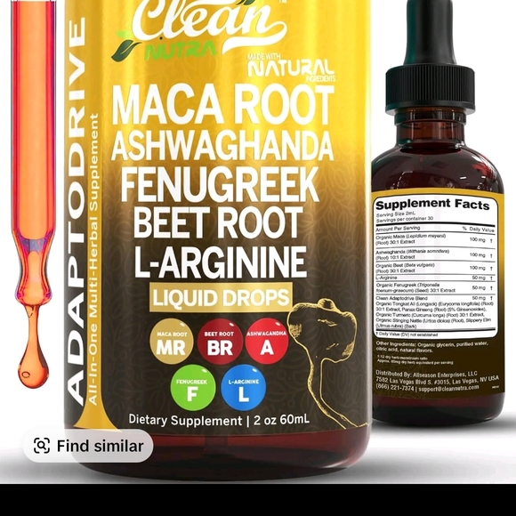 clean nutra | Other | Liquid Drops With Maca Root And Ashwagandha ...